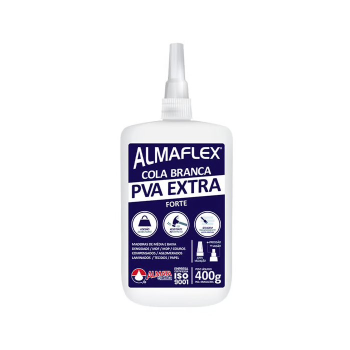 Cola Branca Pva Extra Forte 768 Almaflex 400g - Armarinho Ivo