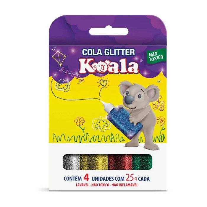Cola Glitter Koala Com 4 Cores - Armarinho Ivo